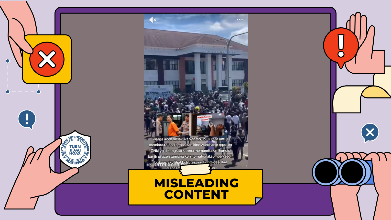 [SALAH] Video "Warga Aceh Demo Menuntut Pembebasan Reporter CNN Irine ...